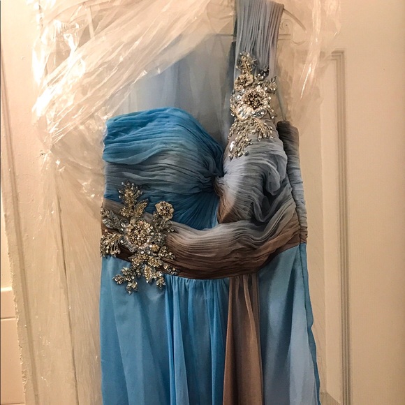 Allure | Dresses | Allure Blue Brown Ombr Evening Prom Dress Sz 2 ...